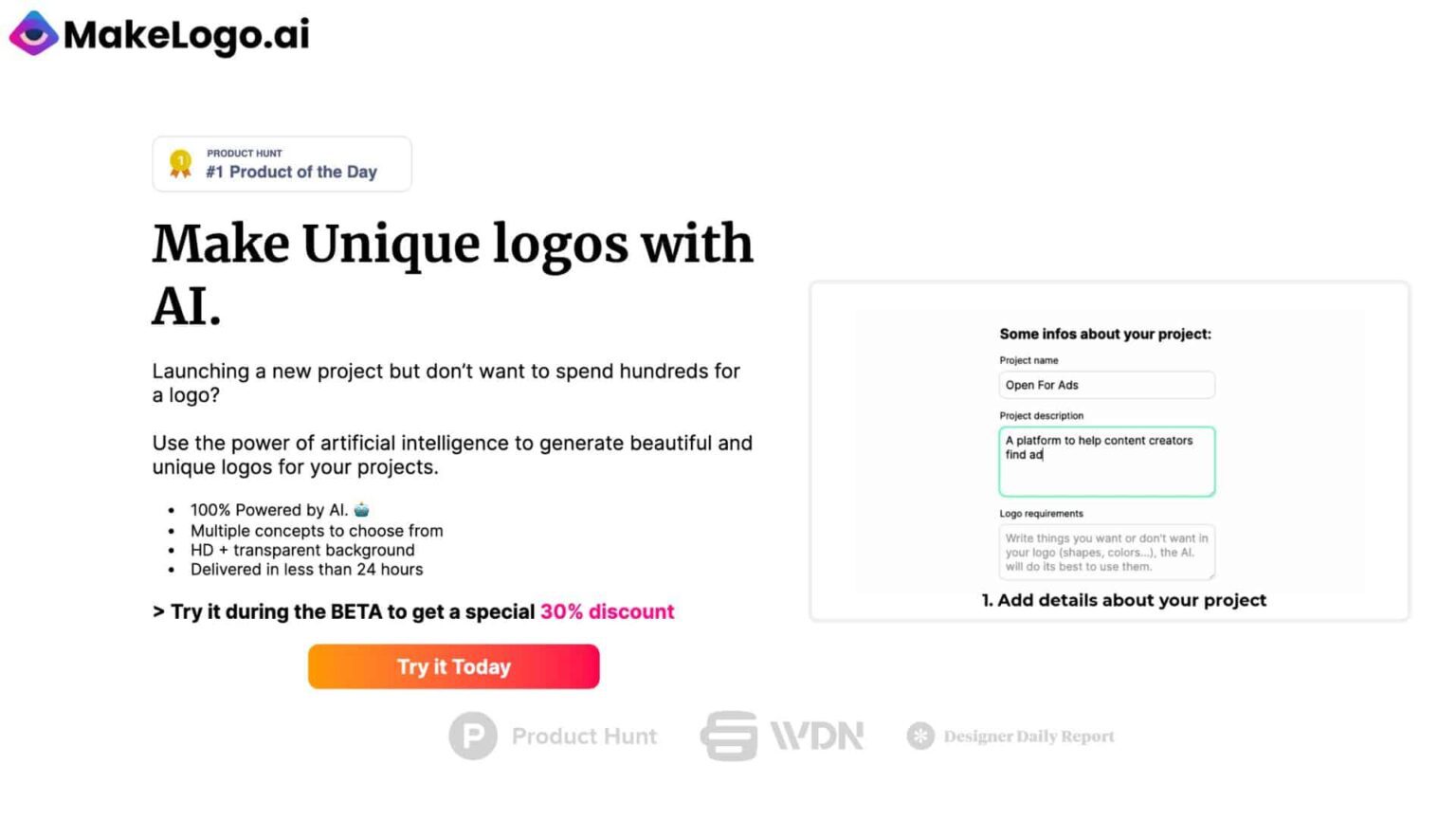 Makelogo.ai - Make Unique logos with AI. - Full Stack AI