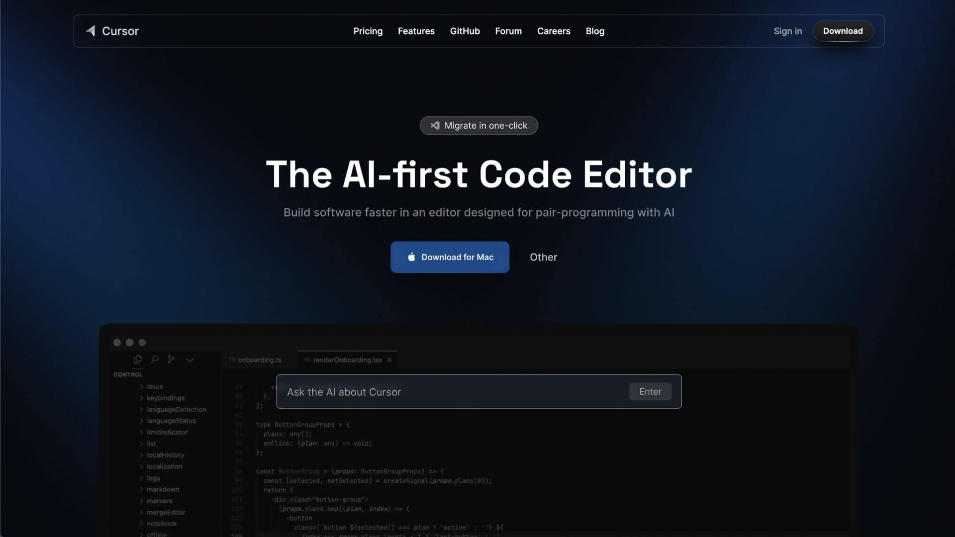 Cursor The AI first Code Editor