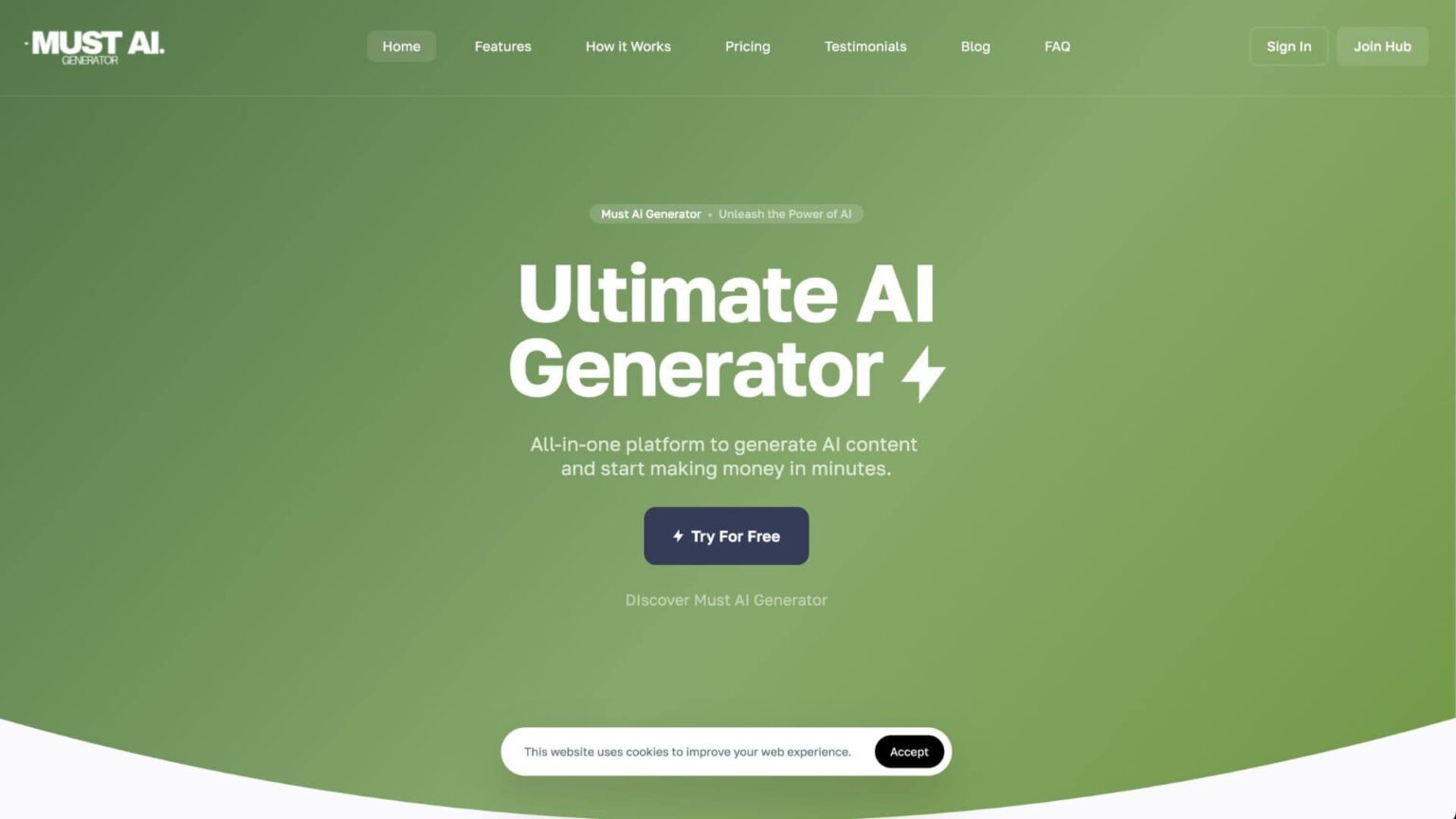 Must AI Generator - All-in-one platform to generate AI content.