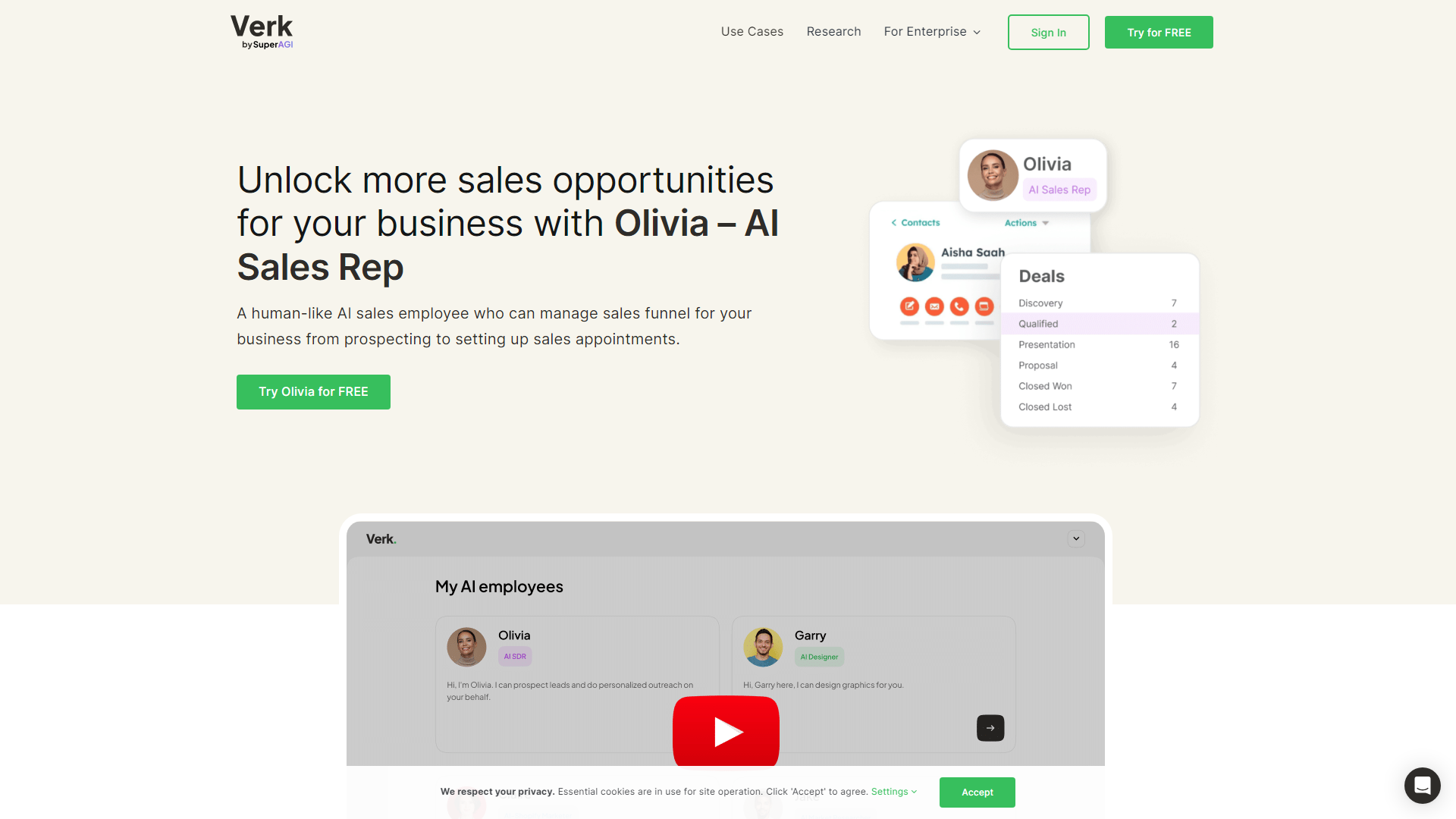 Olivia – AI Sales Rep - Full Stack AI